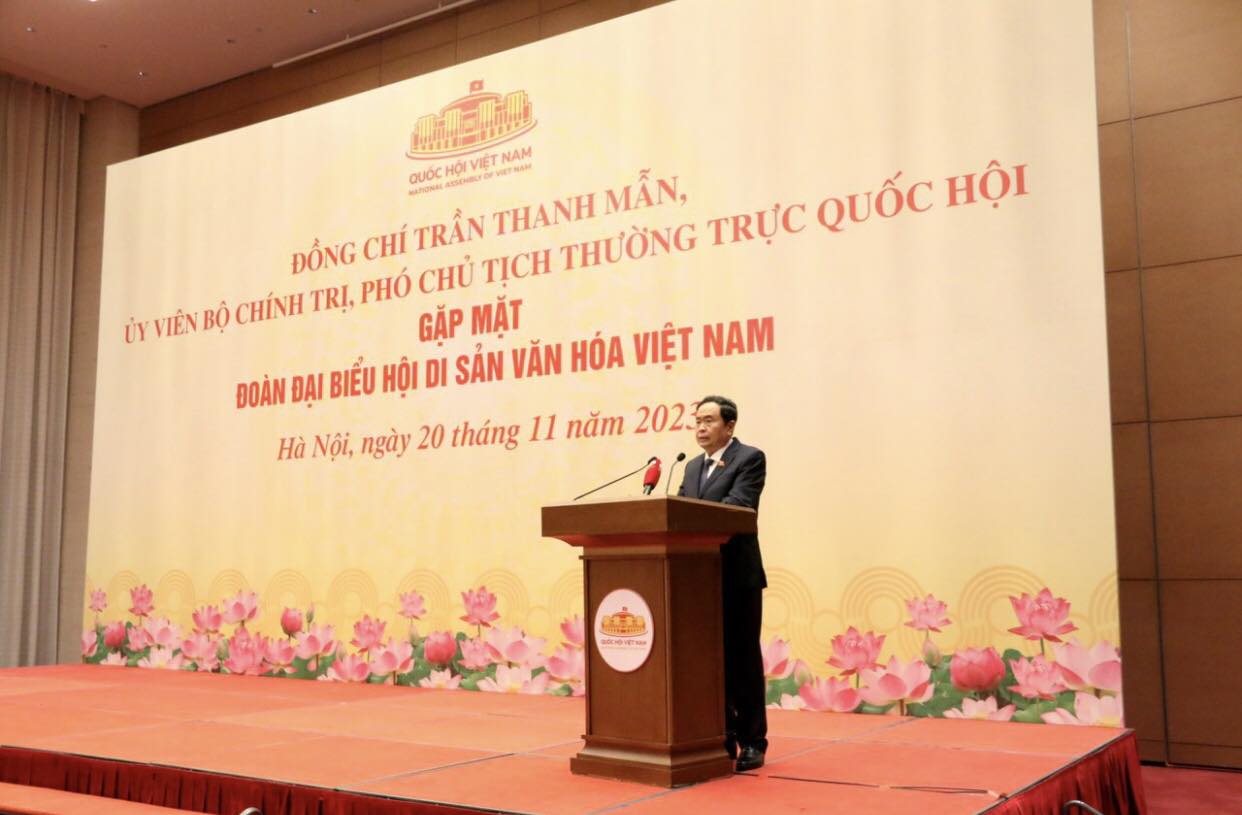 Phó Chủ tịch Thường trực Quốc hội Trần Thanh Mẫn gặp mặt Đoàn đại biểu Hội Di sản Văn hóa Việt ...